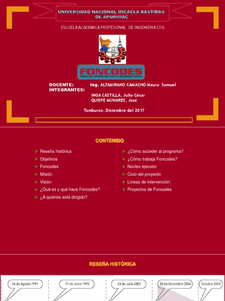 Foncodes: Oportunidades y Proyectos | PDF | Pobreza | Pobreza e indigencia
