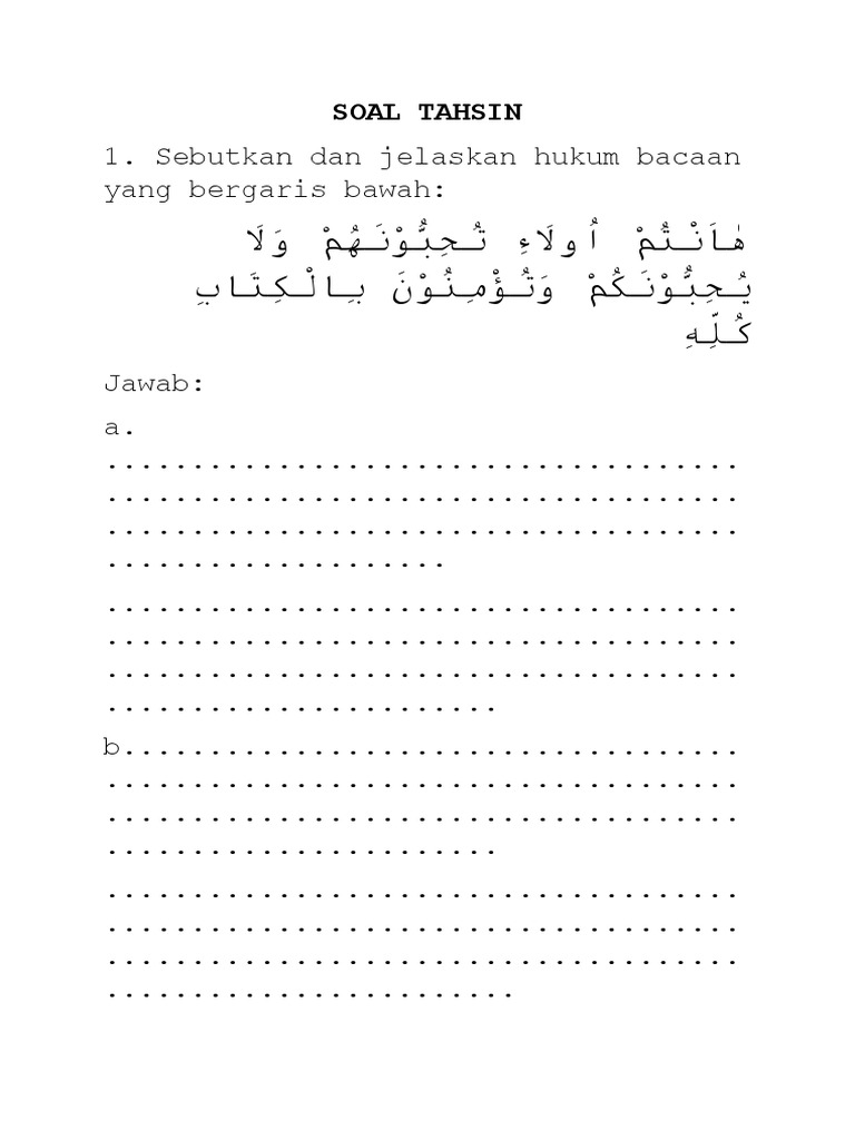 Hukum Bacaan dan Contoh Tahsin | PDF