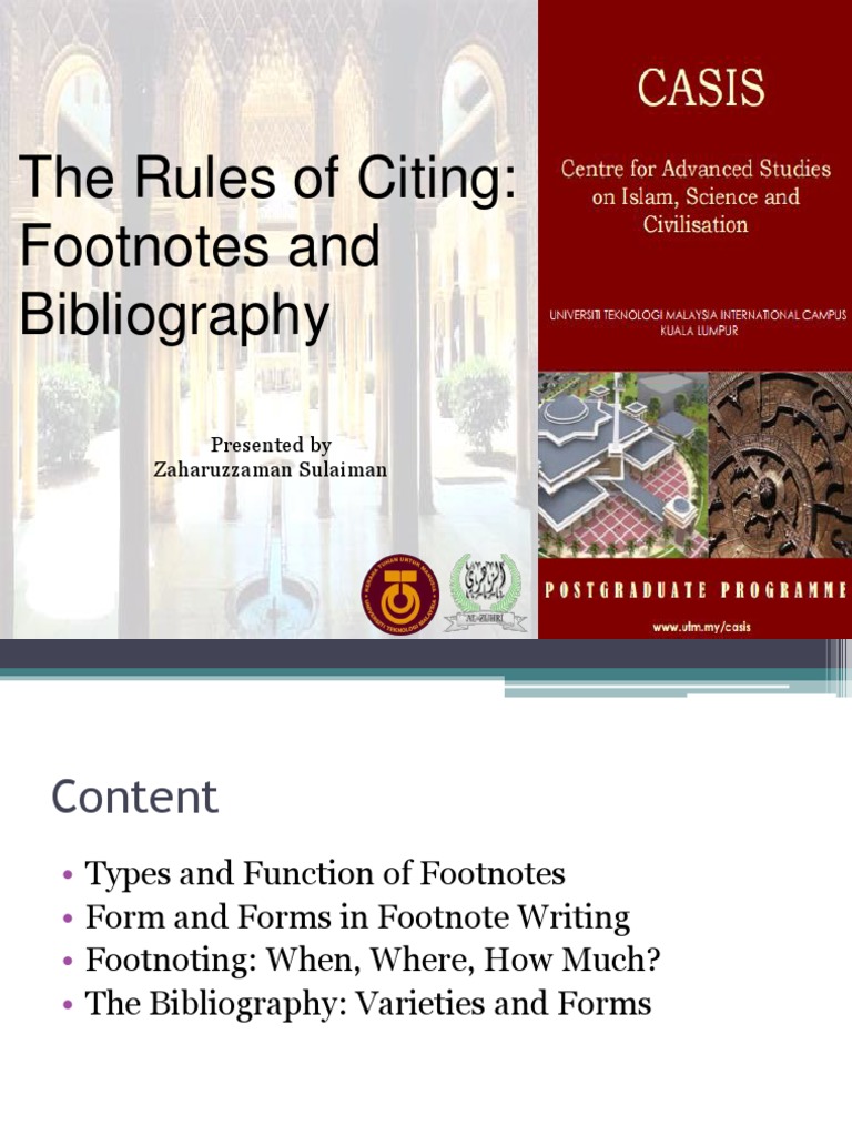 Footnotes & Bibliography Guide | PDF | Note (Typography) | Bibliography