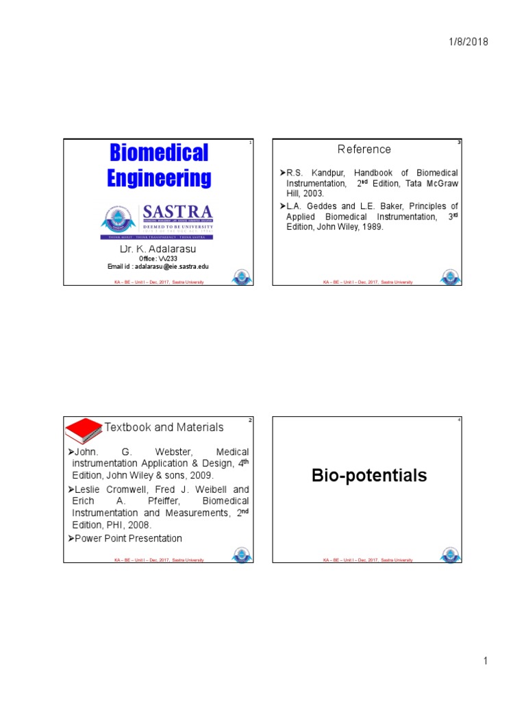 Biomedical Engineering: Bio-Potentials | PDF | Chemical Synapse | Neuron