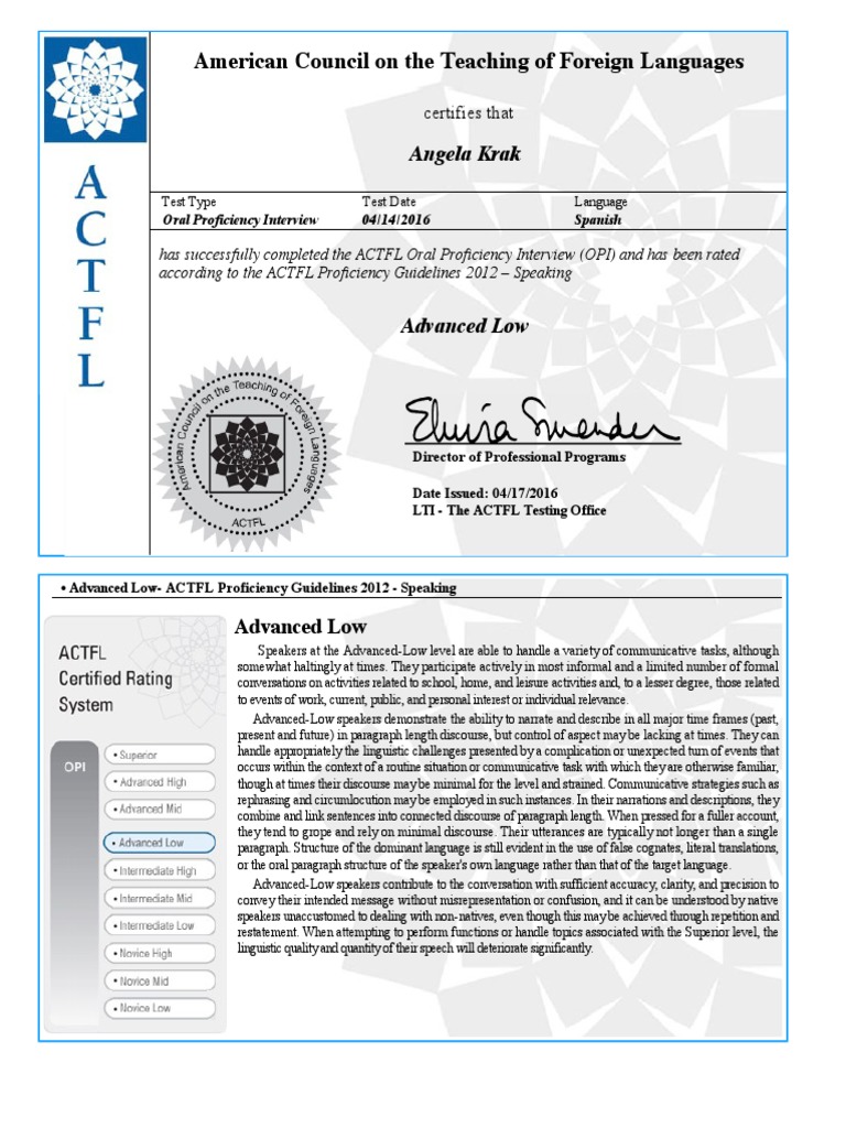 Opi Certificate | PDF | Conversation | Linguistics