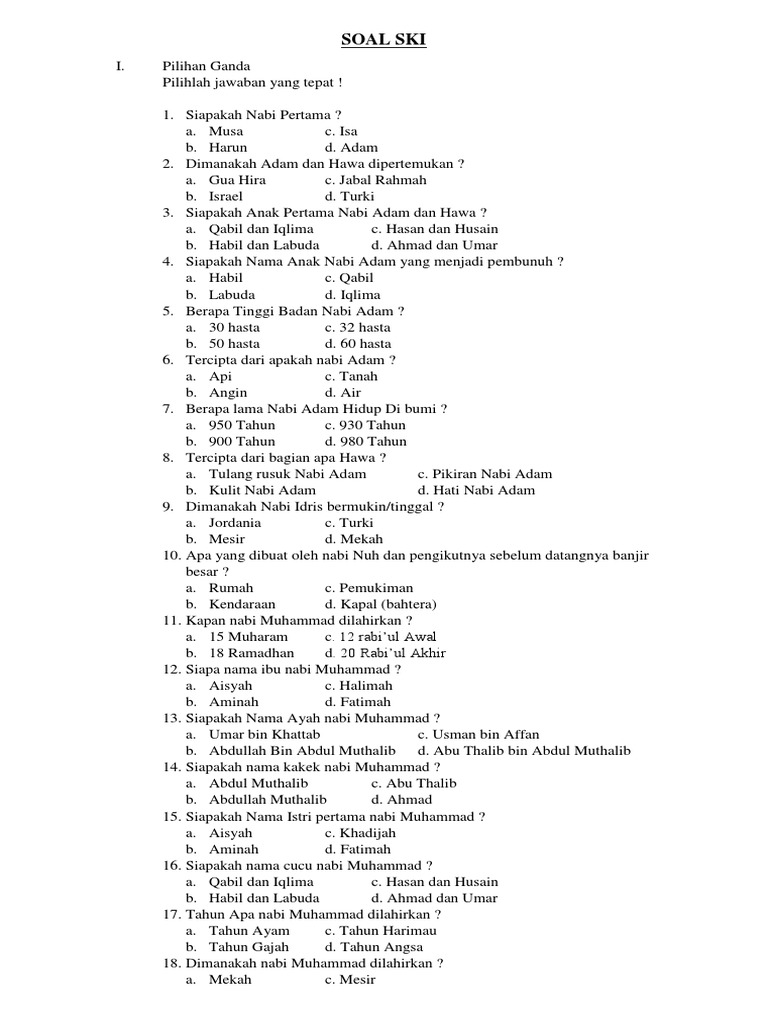 Soal SKI | PDF