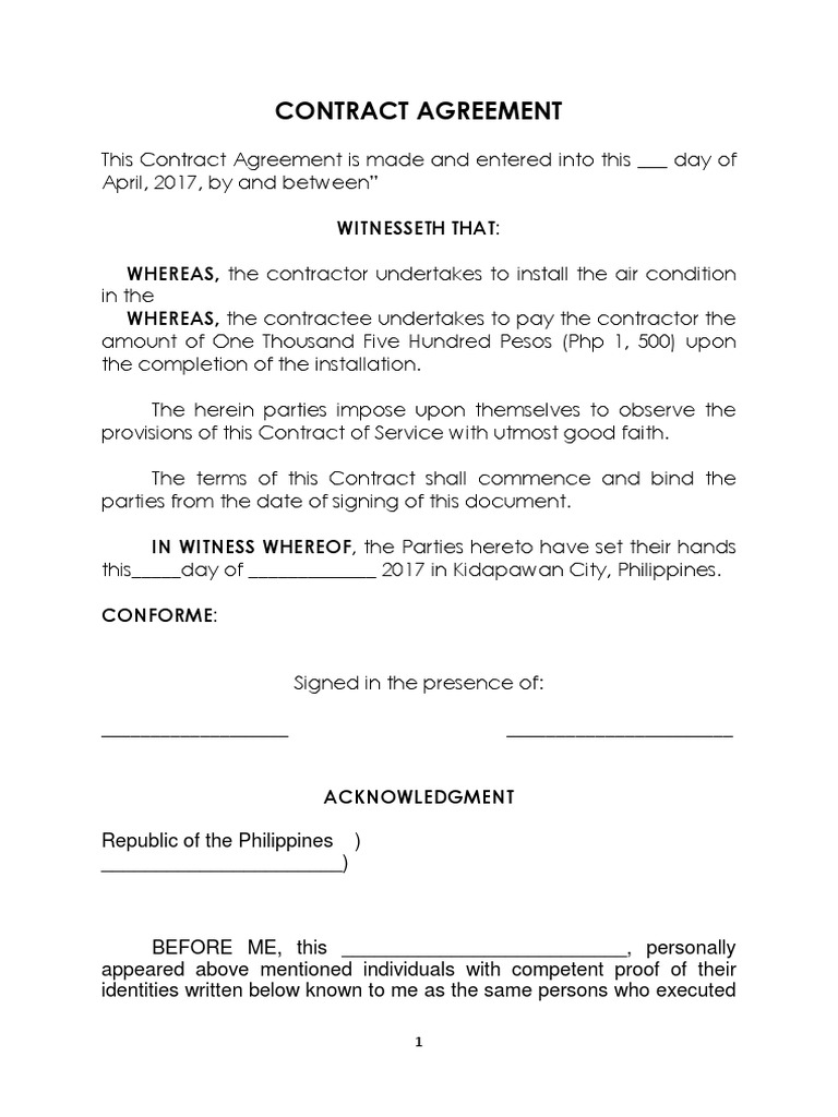 Contract of Service | PDF