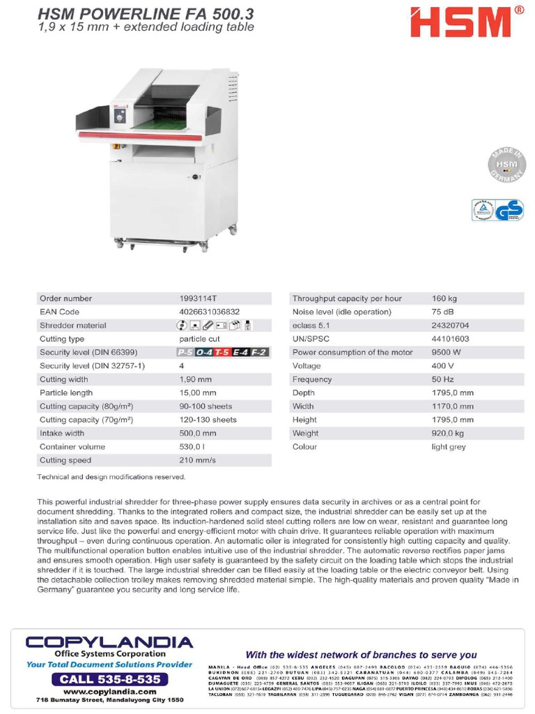 HSM Powerline Fa500.3 Brochure - Compressed | PDF | Electric Power ...