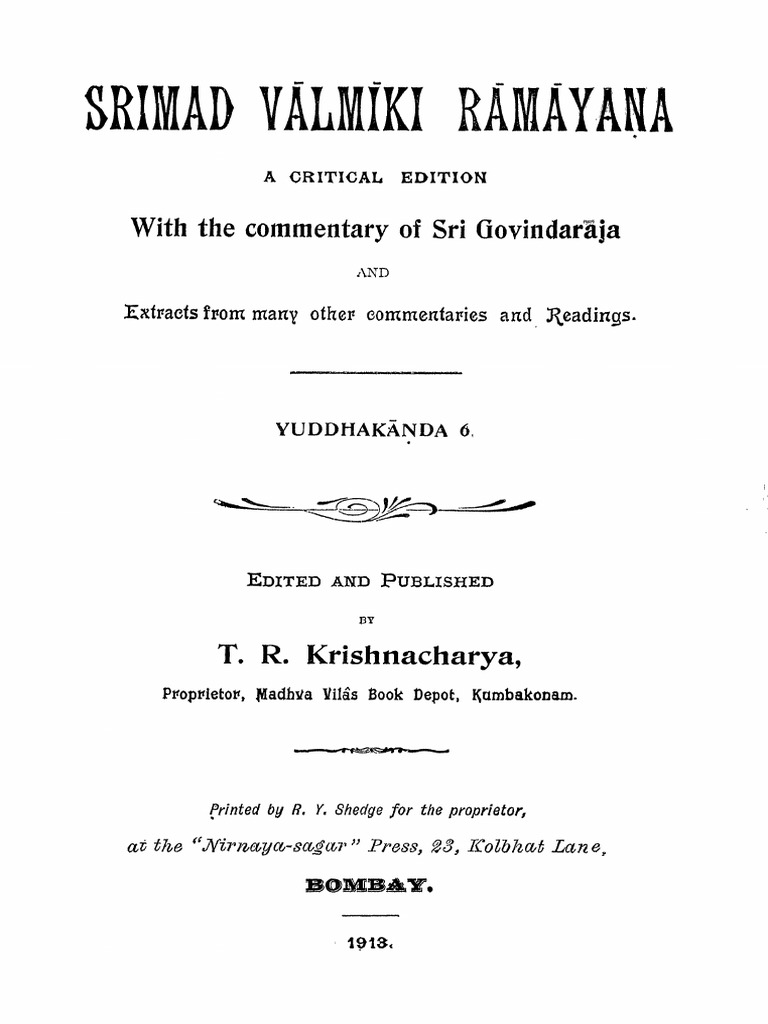 6 Valmiki Ramayana-Yuddha Kanda PDF | PDF
