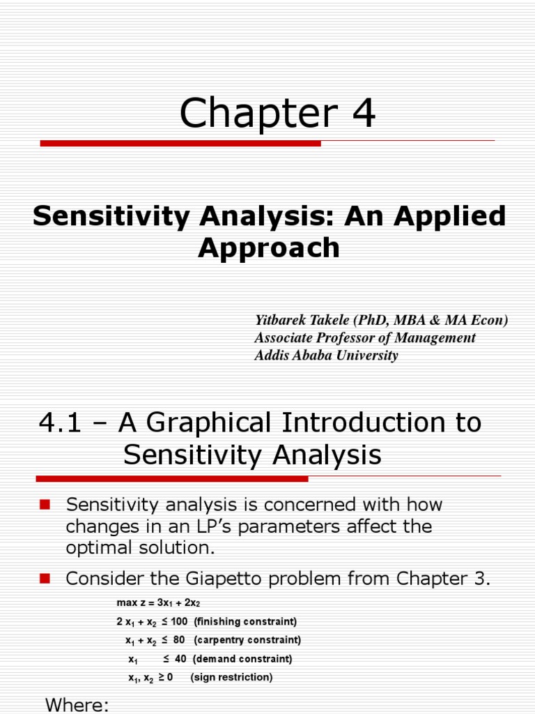 Chapter 04 Sensitivity Analysis - An Applied Approach | Download Free PDF | Sensitivity Analysis ...