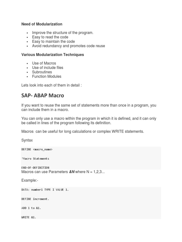 Need Of Modularization Pdf Subroutine Macro Computer Science