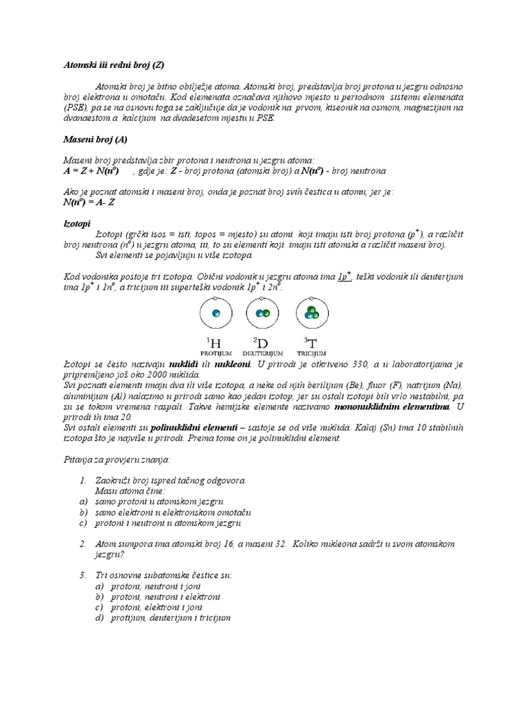 Atomski III Redni Broj | PDF