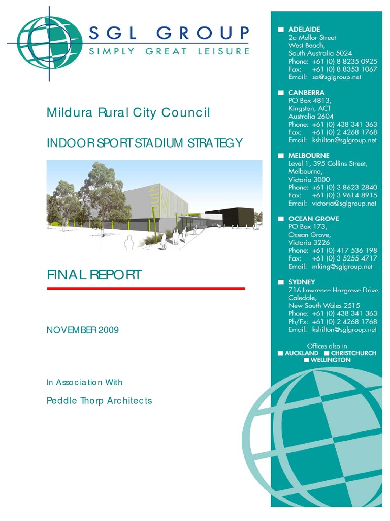 Indoor Sport Stadium Strategy Final Report November 2009 | PDF ...