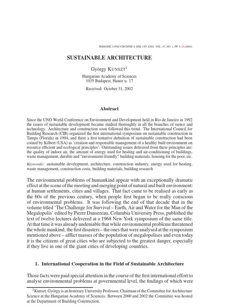 Sustainable Architecture | PDF | Building Materials | Solar Energy