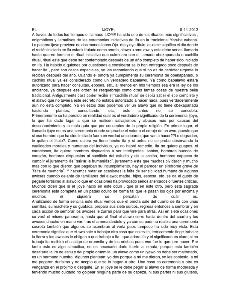 Significado y Debate del Ritual Ijoye | PDF | Religión y creencia