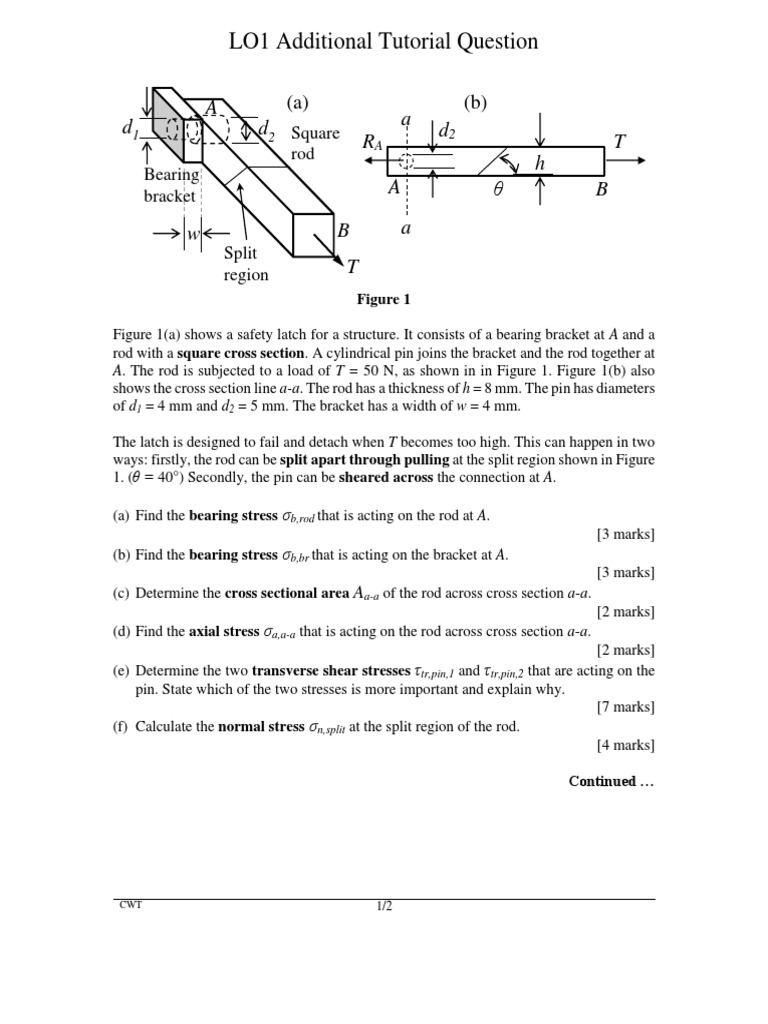 LO1 Additional Tutorial Question | PDF | Stress (Mechanics) | Chemical Product Engineering