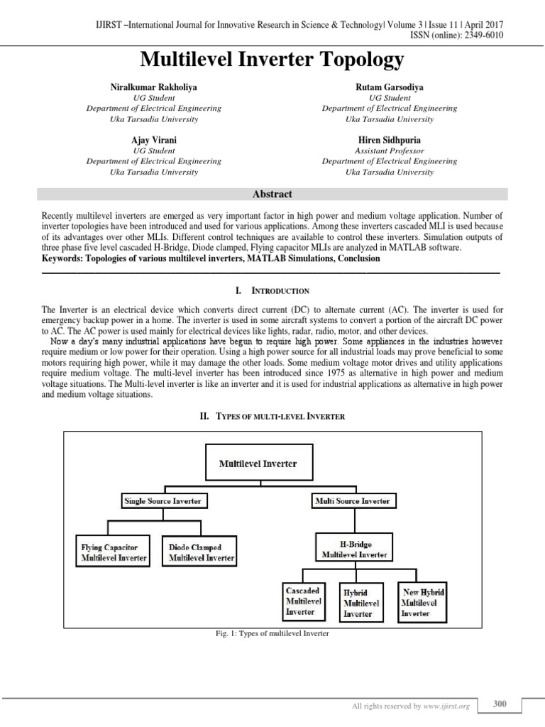 Multilevel Inverter Topology | PDF | Power Inverter | Capacitor