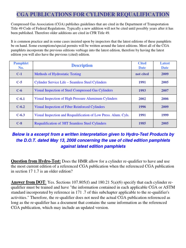 CGA Pamphlets 10 01 07 | PDF | Gases | Mechanical Engineering