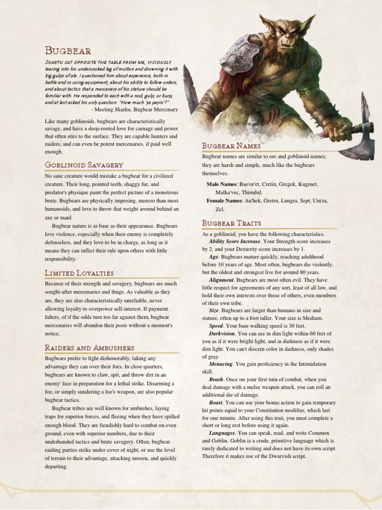 Bugbear | Dungeons & Dragons | Fantasy
