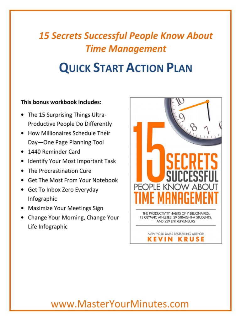 Quick Start Action Plan - Kevin Kruse PDF | PDF | Time Management ...