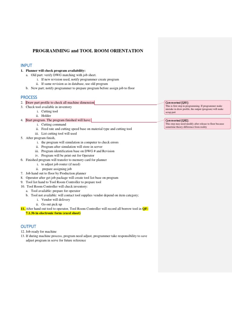 Tool Room Process Overview | PDF | Programmer | Simulation