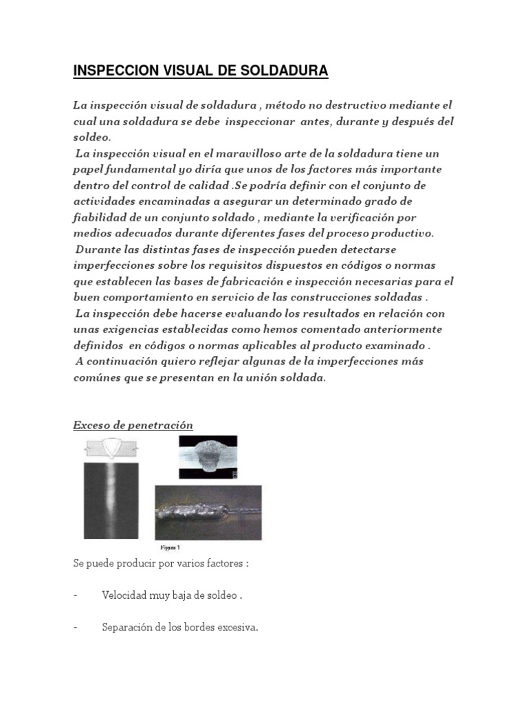 Inspeccion Visual de Soldadura | PDF | Soldadura | Construcción