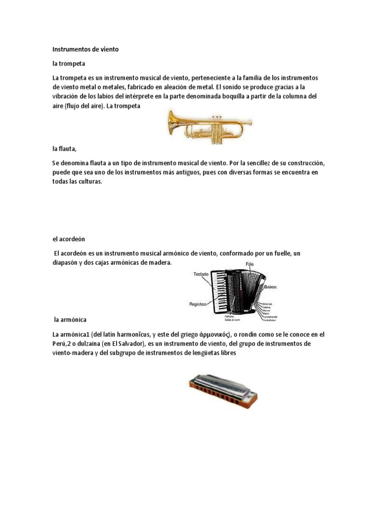 Instrumentos de Viento | PDF | Instrumentos musicales | Piano