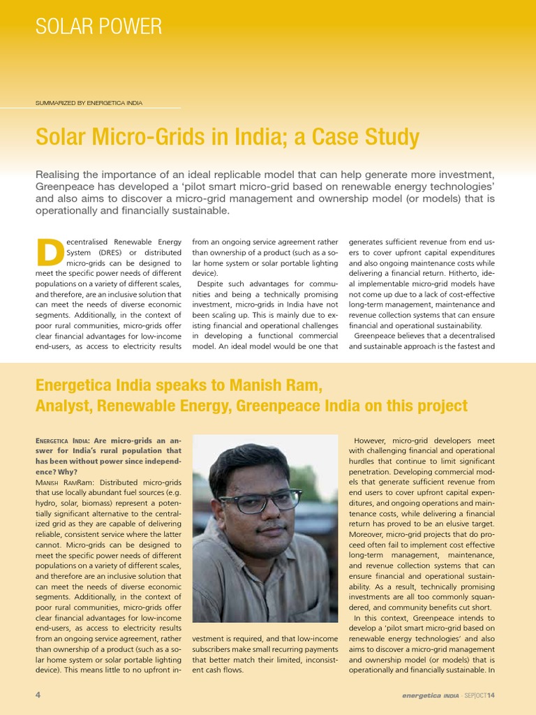 Solar Micro Grid Case Study | PDF | Renewable Energy | Electrical Grid