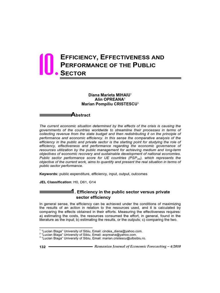 Eficienta Si Eficacitate | PDF | Efficiency | Profit (Accounting)