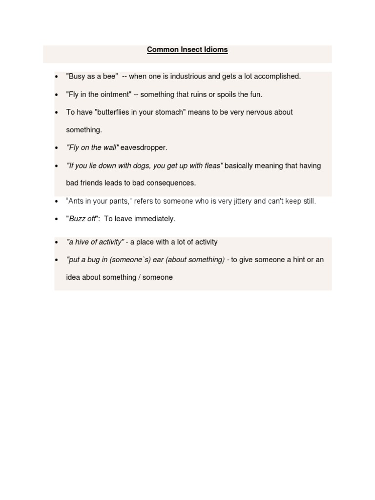 Common Insect Idioms | PDF