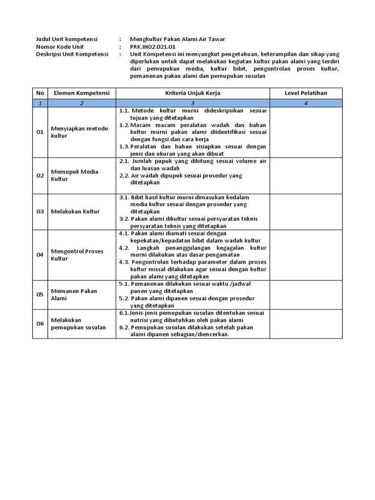 1.matrik Standar Kompetensi | PDF