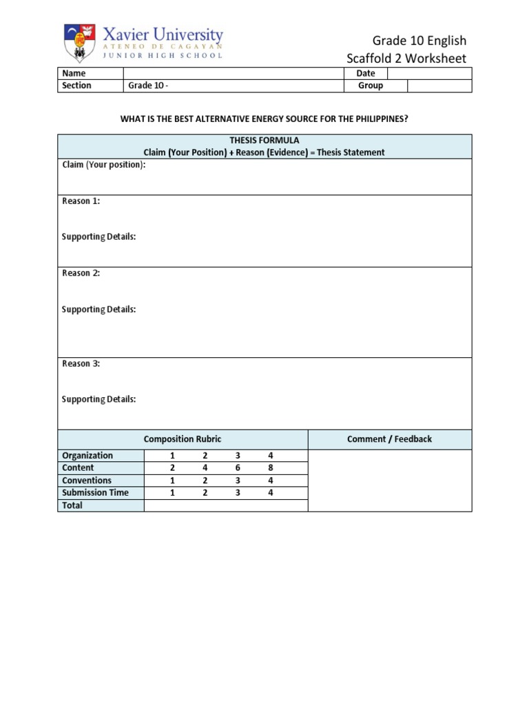 Grade 10 English Scaffold 2 Worksheet | PDF | Foreign Language Studies ...