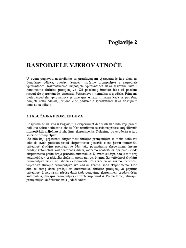 2 Raspodjela Vjerovatnoca | PDF