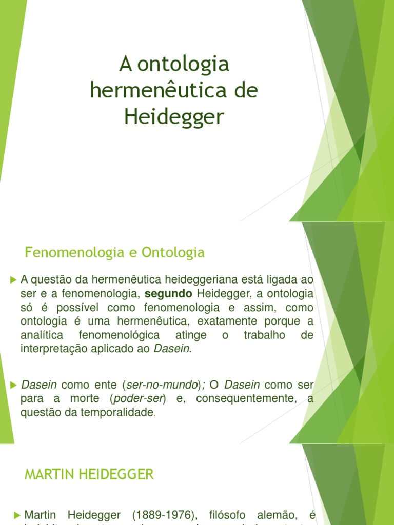 A Ontologia Hermenêutica de Heidegger | PDF | Martin Heidegger ...