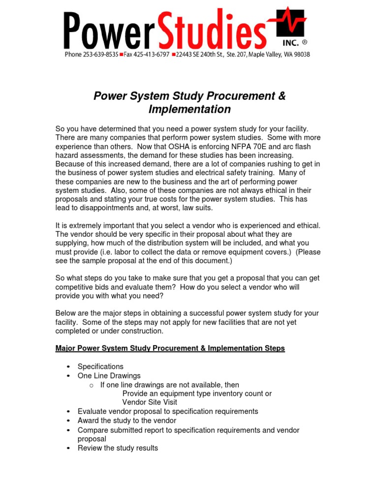How To Procure Power System Studies-REV-2015 - 0 | PDF | Fuse ...