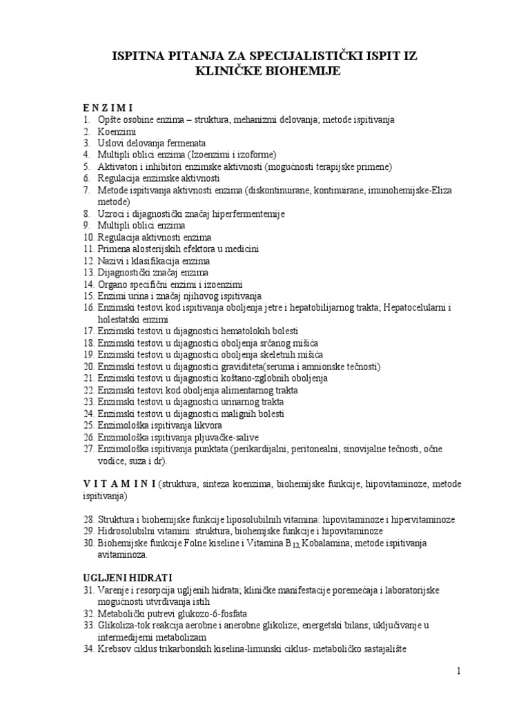 Klinicka Biohemija | PDF
