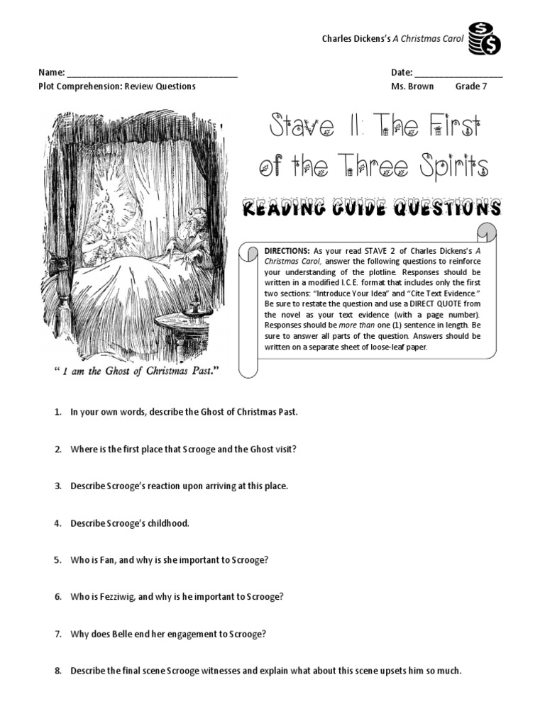 Christmas Carol - Stave 2 - Reading Guide Questions PDF | PDF | A ...