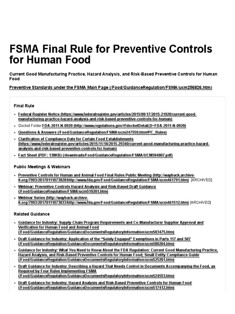 Food Safety Modernization Act (FSMA) _ FSMA Final Rule for Preventive ...