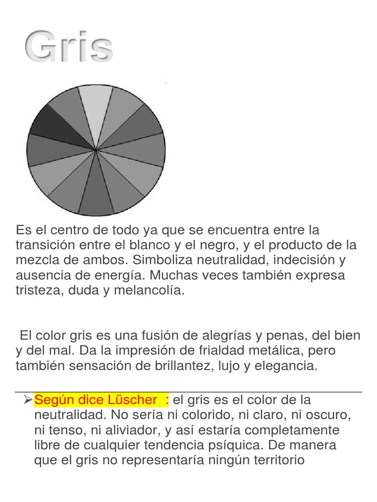 El Significado y Uso del Color Gris | PDF | Conceptos psicologicos ...