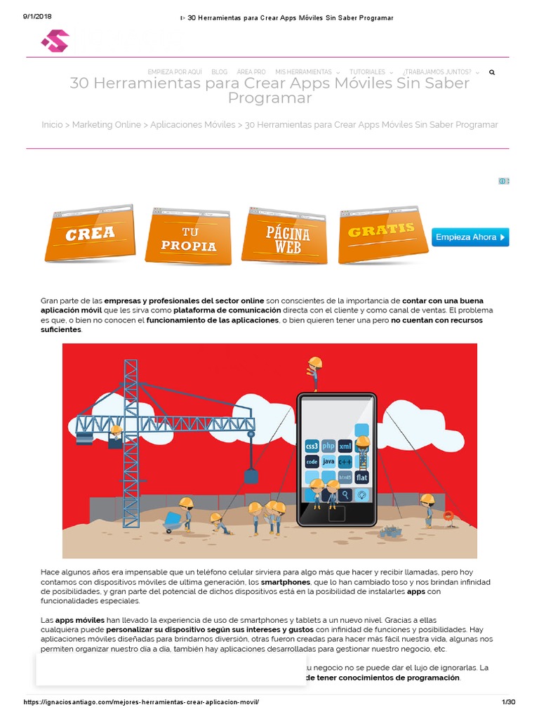 30 Herramientas para Crear Apps Móviles Sin Saber Programar | PDF | App ...
