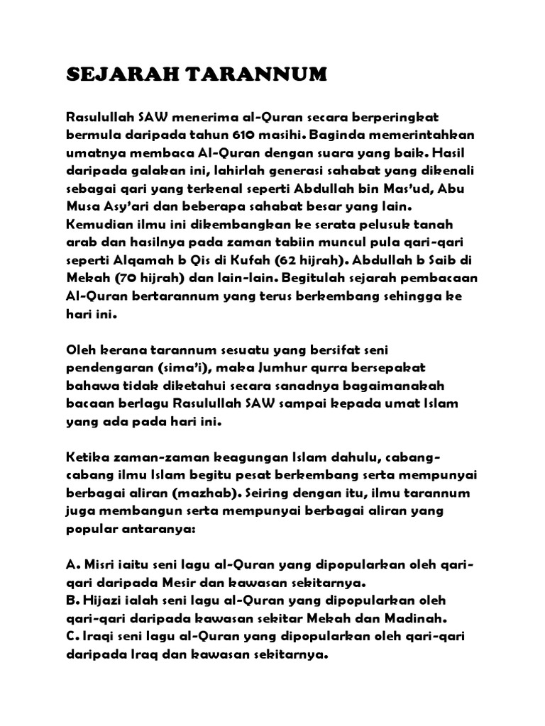 Sejarah Tarannum | PDF