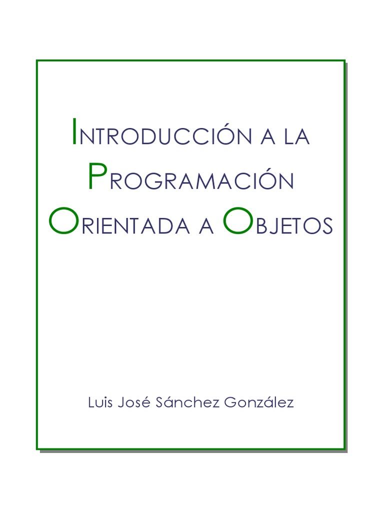 Programacion Orientado A Objetos Pdf Objeto Informática Programación Orientada A Objetos
