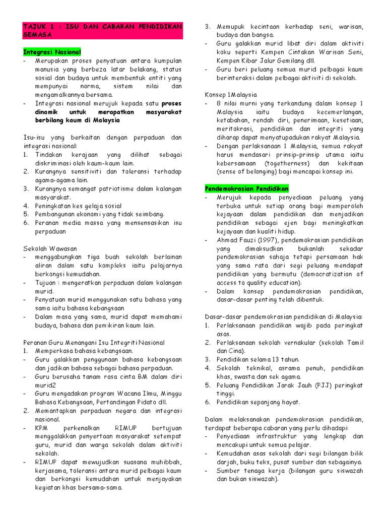 Nota Ringkas EDU 3093 | PDF