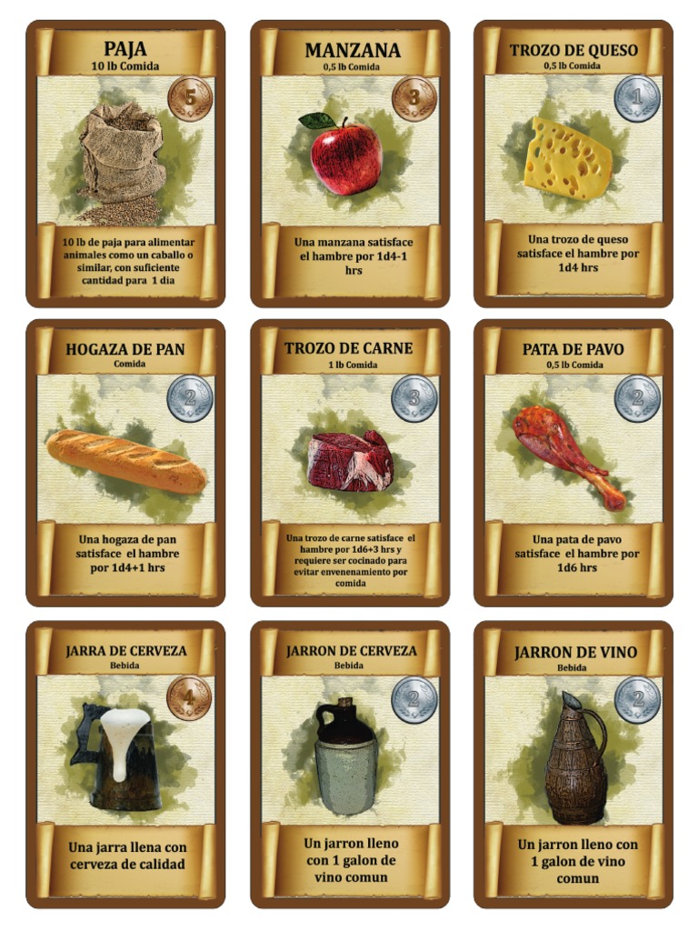 Dungeons & Dragons Equipment Cards PDF25 PDF | PDF | Role Playing Games | Dungeons & Dragons