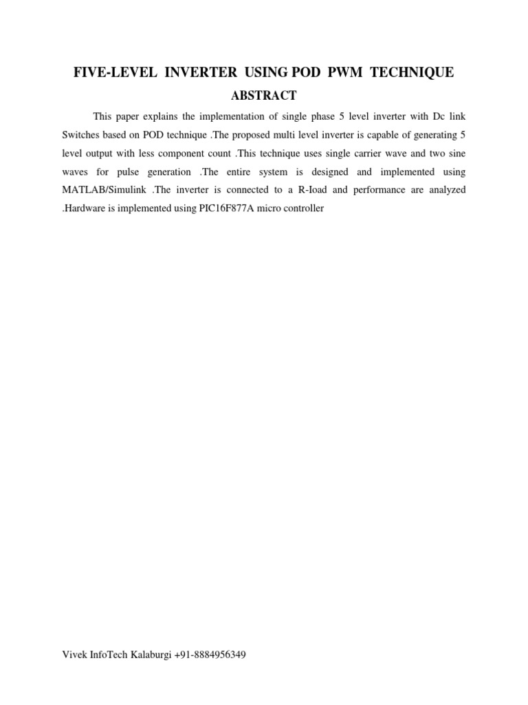 Five-Level Inverter Using Pod PWM Technique | PDF | Computers