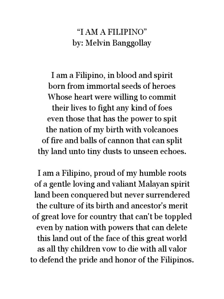 I Am A Filipino | PDF