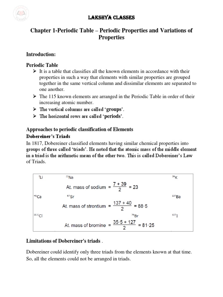 Chapter 1 Periodic Table Pdf Ion Periodic Table