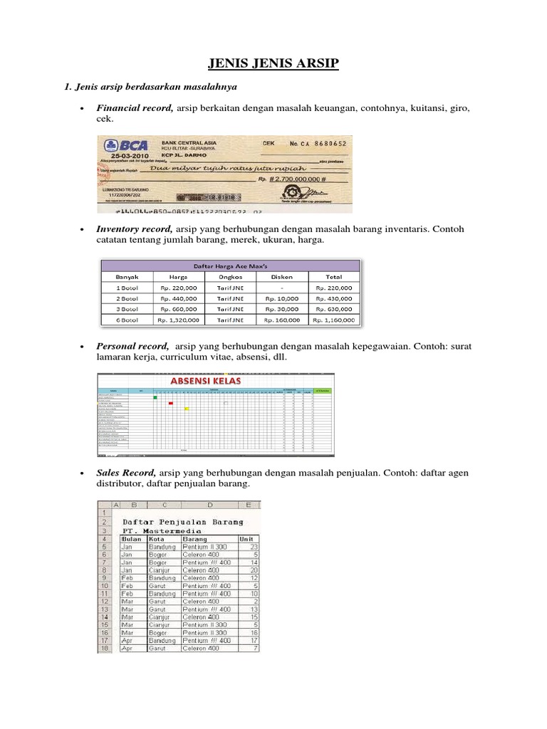 Jenis Jenis Arsip | PDF