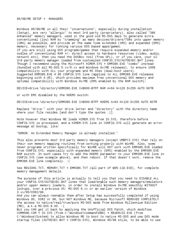 Memory | PDF | Dos | Computer Architecture