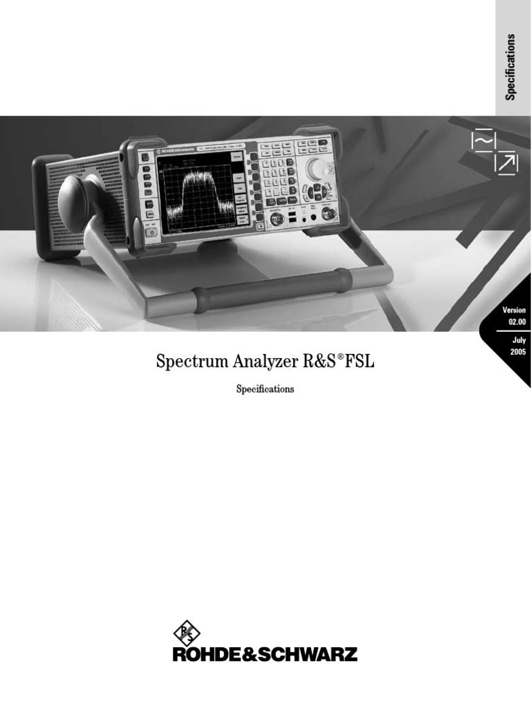 Spectrum Analyzer FSL: Specifications | PDF | Bandwidth (Signal ...