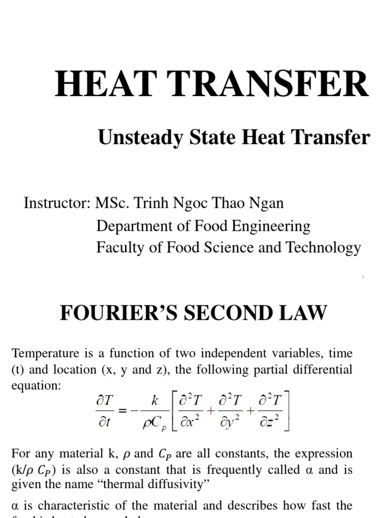 Unsteady State Heat Transfer Analysis | PDF | Heat Transfer | Thermal ...