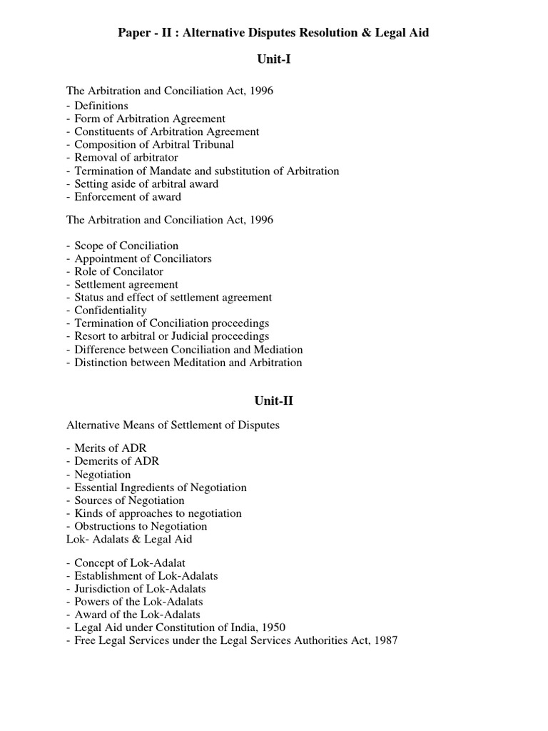 ADR - Syllabus | PDF