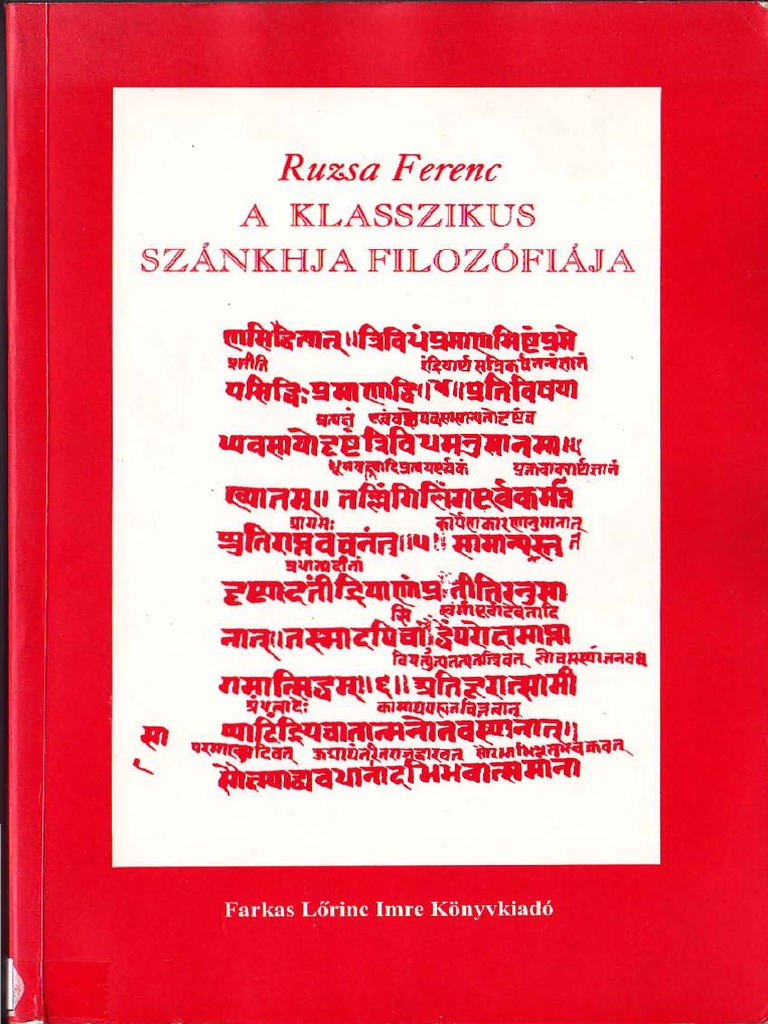 Ferenc Ruzsa-A Klasszikus Szankhja Filozofiaja Classical Samkhya ...