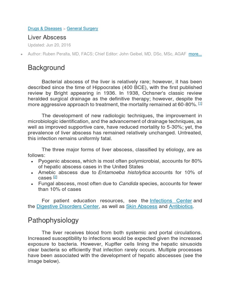 Understanding Liver Abscesses: Etiology, Pathophysiology, Epidemiology ...